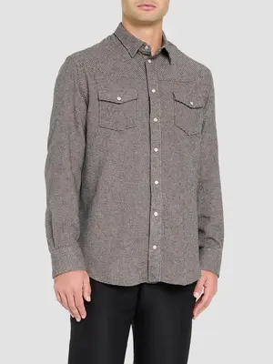 Emporio Armani Micro Houndstooth Western Shirt
