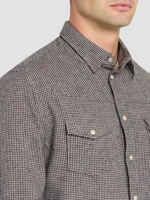 Emporio Armani Micro Houndstooth Western Shirt