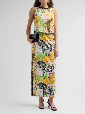 Lilly Pulitzer® Sanders Zoo Print Maxi Skirt