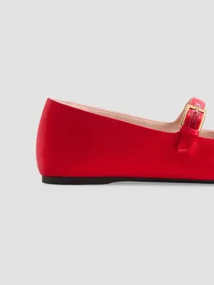 Valentino Garavani Mary Jane Chambrette Ballerinas In Satin
