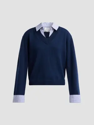 Tanya Taylor Esme 2-in-1 Layered Sweater - Midnight