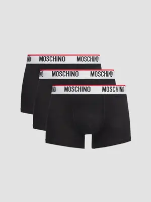 Moschino Essential Logo Stretch-jersey Trunk Briefs 3-pack