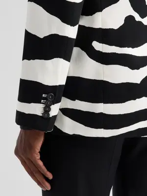 Moschino Zebra-print Wool Sport Jacket