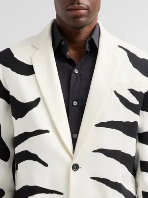 Moschino Zebra-print Wool Sport Jacket