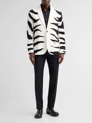 Moschino Zebra-print Wool Sport Jacket
