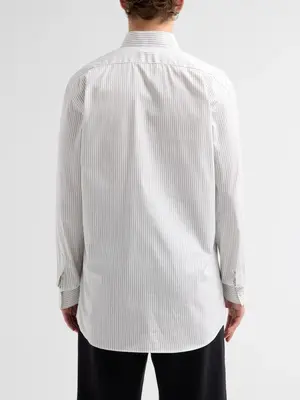 Moschino Striped Silk Satin Trompe L'oeil Shirt