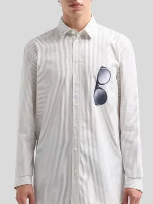 Moschino Striped Silk Satin Trompe L'oeil Shirt