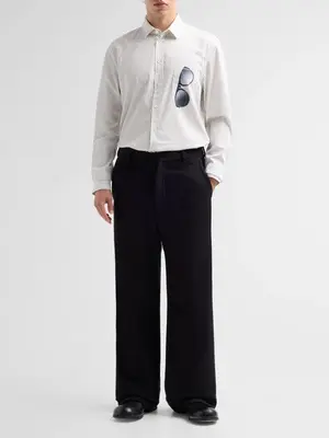 Moschino Striped Silk Satin Trompe L'oeil Shirt