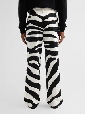 Moschino Zebra-print Cotton Trousers