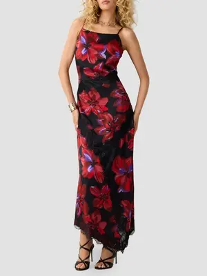 Ramy Brook Leila Floral Asymmetric Maxi Dress