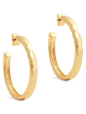 ANABEL ARAM Farrier Medium 18k--plated & Cubic Zirconia Hoop Earrings - Gold