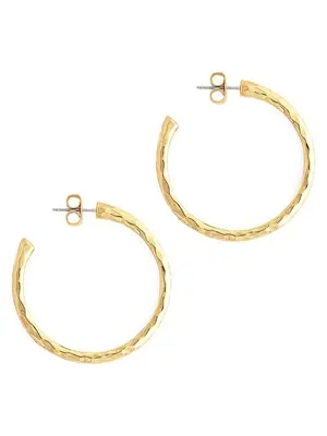 ANABEL ARAM Farrier Medium 18k--plated & Cubic Zirconia Hoop Earrings
