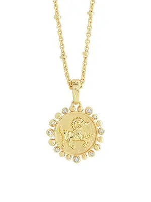 ANABEL ARAM Zodiac 18k-gold-plated & Cubic Zirconia Pendant Necklace - Aries