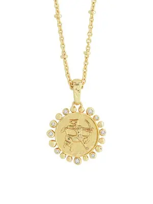 ANABEL ARAM Zodiac 18k-gold-plated & Cubic Zirconia Pendant Necklace - Sagittarius