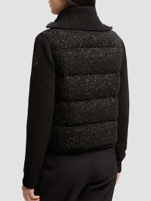 Moncler Wool & Cashmere Blend Down Cardigan