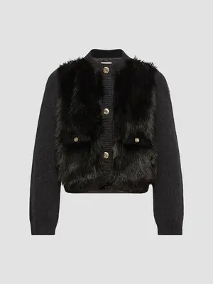 Moncler Cardigan In Alpaca And Wool Blend