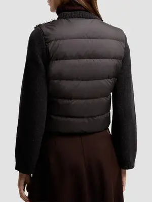 Moncler Cardigan In Alpaca And Wool Blend