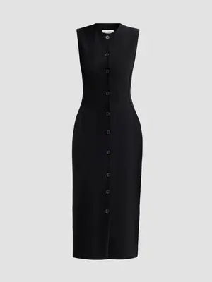Brandon Maxwell Carolyn Crepe Button-front Midi Dress