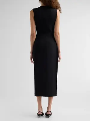 Brandon Maxwell Carolyn Crepe Button-front Midi Dress