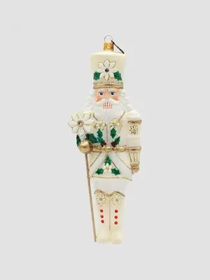 JAY STRONGWATER Holiday Poinsettia Nutcracker Christmas Ornat - Multi