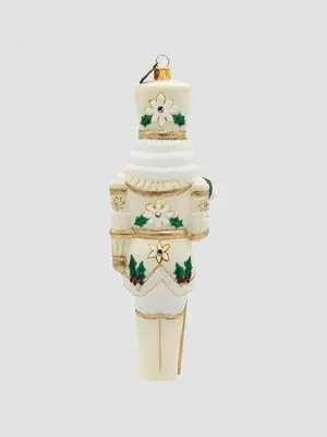 JAY STRONGWATER Holiday Poinsettia Nutcracker Christmas Ornat