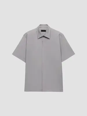 Prada Short-sleeved Stretch Cotton Shirt Grey