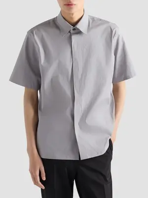 Prada Short-sleeved Stretch Cotton Shirt - Grey