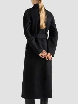Prada Single-breasted Double Cloth Overcoat - Black
