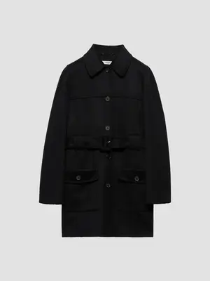 Prada Single-breasted Double Cloth Caban Jacket - Black