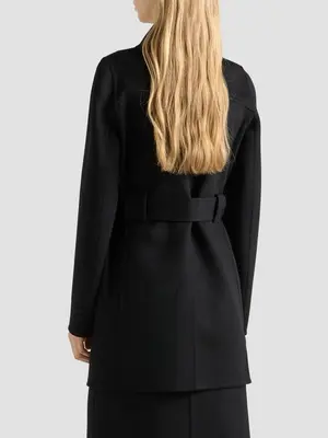 Prada Single-breasted Double Cloth Caban Jacket - Black