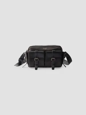 Prada Route Leather Shoulder Bag - Black