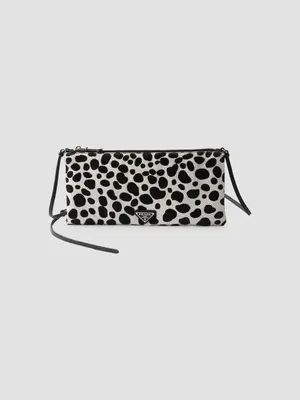 Prada Small Printed Calf Hair Leather Shoulder Bag - White Multi