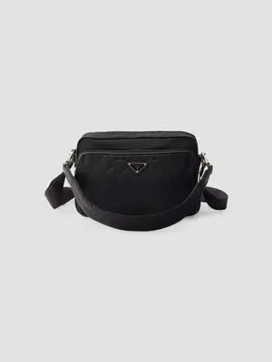 Prada Re-nylon And Leather Shoulder Bag - Black