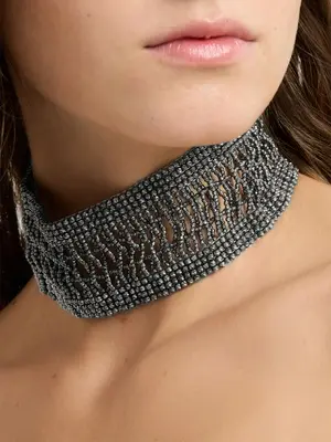 Brunello Cucinelli Sterling Wide Choker Necklace