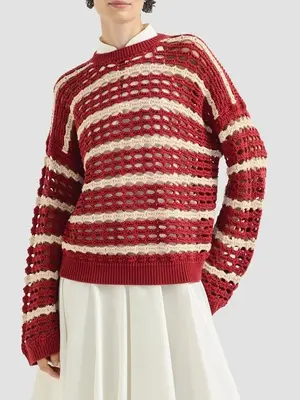 Brunello Cucinelli Cotton Marina Net Sweater