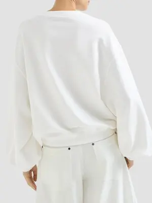 Brunello Cucinelli Cotton And Linen French Terry Sweatshirt With Monili