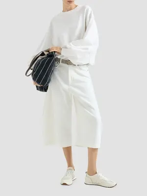 Brunello Cucinelli Cotton And Linen French Terry Sweatshirt With Monili