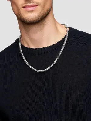 David Yurman Sculpted Cable Chain Necklace In Sterling 5.7mm