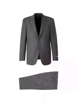 Canali Check-pattern Single-breasted Suit - Grey
