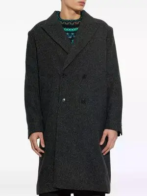 Paul Smith Herringbone Double-breasted Coat - Grey