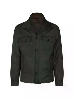 MOORER Button-up Cashmere Jacket - Green