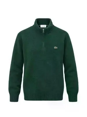 Lacoste Zipped High-neck Wool Sweater - Green