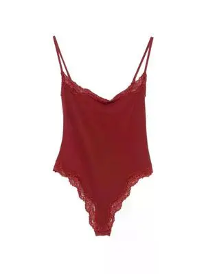 SKIMS Lace-trim Bodysuit - Red