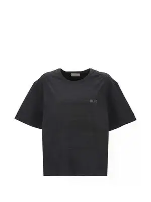 OPTIMISTIC RUNNERS Logo-print Ribbed T-shirt - Black