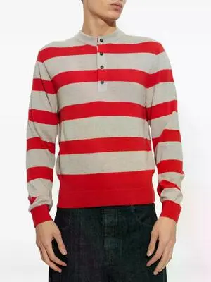 Jacquemus The Ettore Knit Striped Henley Sweater