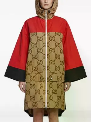 Gucci Jumbo Gg Canvas Coat - Neutrals