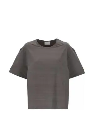 OPTIMISTIC RUNNERS Ribbed Logo-patch T-shirt - Brown