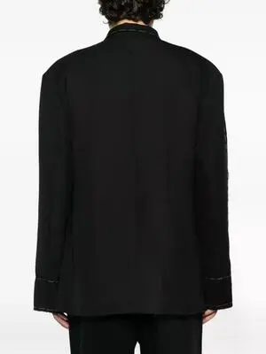 INLINUM Contrast-stitch Raw-edge Jacket