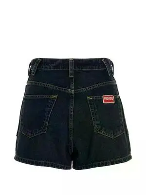 Kenzo Logo-patch Denim Shorts - Blue