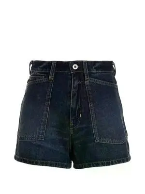 Kenzo Logo-patch Denim Shorts - Blue